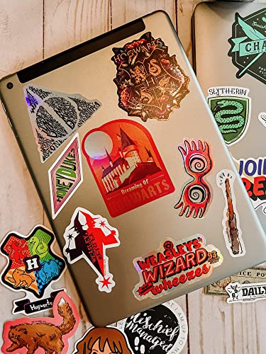 Conquest Journals Harry Potter Variety Vinyl Sticker Pack, Set of 60 Unique Stickers Including 5 Holograms, Officially Licensed, Waterproof and Scratch Resistant, Potterfy All The Things