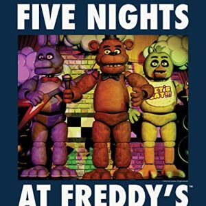 Five Nights at Freddy's Animatronic Characters Boy's Navy T-Shirt-XL