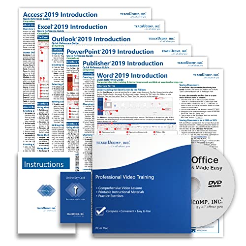 TEACHUCOMP DELUXE Video Training Tutorial Course for Microsoft Office 2019 and 365- Video Lessons, PDF Instruction Manuals, Quick Reference Guides, Testing, Certificates of Completion