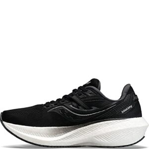 saucony women's triumph 20 running shoe, black/white, 8.5