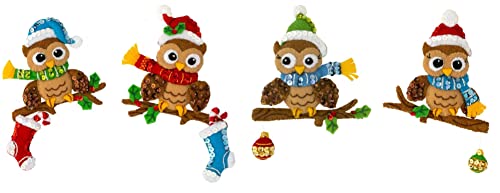 Bucilla Felt Ornament KIT Xmas, Christmas Owls