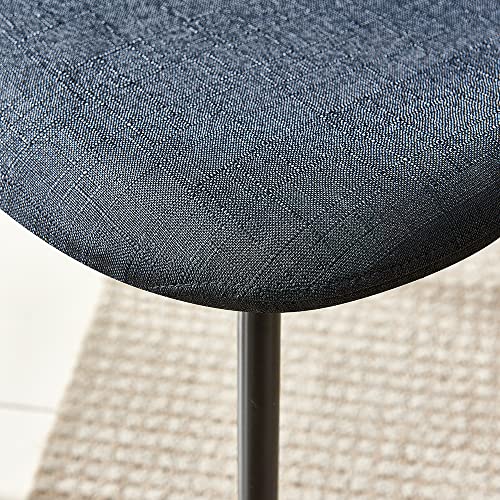 IDS Home Dining Chairs Set of 4, Mid Century Modern Fabric Side Chairs, Upholstered Armless Curved Back with Metal Legs, Chic Kitchen Decor/Living Room Furniture Accent (Black)