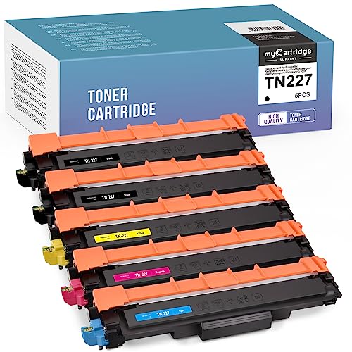 MYCARTRIDGE SUPRINT TN227 High Yield Toner Cartridge Replacement for Brother TN227 TN-227 TN227BK use with HL-L3270CDW HL-L3210CW HL-L3290CDW MFC-L3770CDW MFC-L3710CDW Toner Printer 5 Pack TN227BK