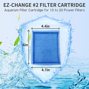 10-20 Gallon Aquarium Filters EZ-Change #2 Filter Cartridge fit Aquarium Filter Cartridge 10 to 20 Power, for Healthier Fish (6 Pcs)