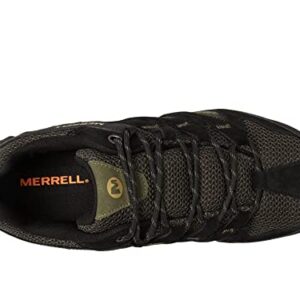 Merrell Men's ALVERSTONE WP Hiking Shoe, Black/Olive, 10.5