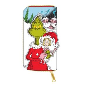 loungefly dr. seuss the grinch loves the holidays zip around wallet, multi, one size