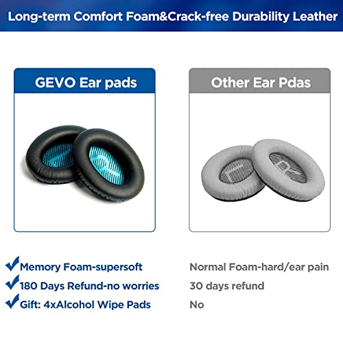 Headphones Replacement Ear Pads for Bose QC15, QC25, QC35, QC35ii. (QC15, QC25, QC35, QC35II)