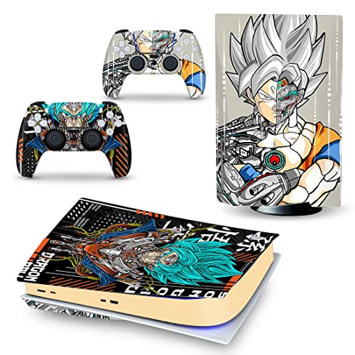 Skin for PS5 Disc Edition Anime Console and Controller Cover Skins Mecha Fan Art Design Compatible with Playstation 5 Disc Version