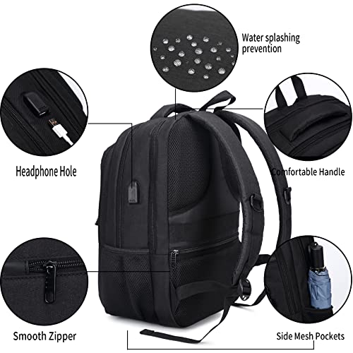 Monsdle Extra Large 50L Travel Laptop, Anti Theft Backpacks with USB Charging Port, Travel Backpacks Business Work Bag 17.3 Inch College Computer Bag for Men Women