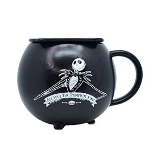 nightmare before christmas nbc jack cauldron mug with cover, black