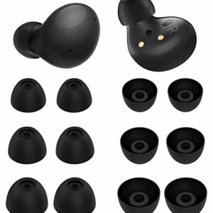 6 Pairs Silicone Galaxy Buds 2 Ear Tips Earbuds, S/M/L 3 Size Soft Rubber Flexible Eartips Buds Wing Tips Fit in Case Compatible with Samsung Galaxy Buds 2 / Galaxy Buds Plus - Black