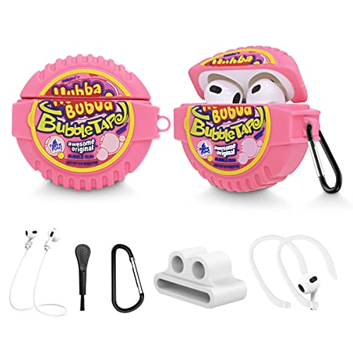 Cute Airpods 3 Case,6in1 Silicone Airpods 3rd Generation[2021] Accessories Protective Cover,3D Kawaii Food Funny Fashion Cartoon Airpods 3 Charging Case Skin for Girls Women with Keychain(Bubba Candy)