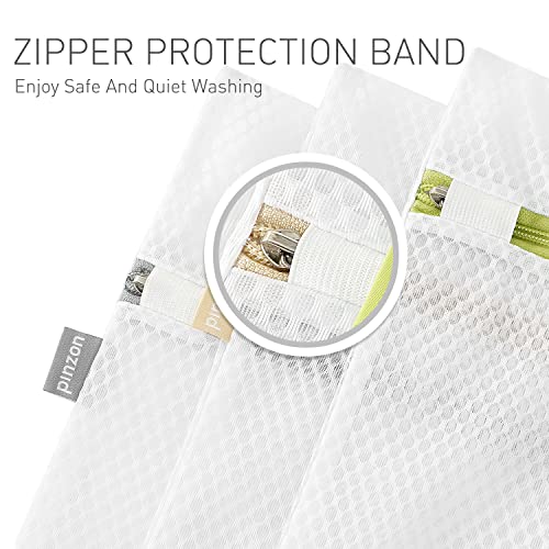 Amazon Brand - Pinzon Delicates Mesh Laundry Bags, Washing Machine Wash Bags, Reusable and Durable Mesh Wash Bags for Delicates Blouse, Hosiery, Underwear, Bra, Lingerie Baby Clothes - 5 Set(2L+2M+S)