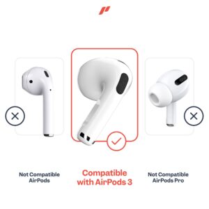 Proof Labs 3 Pairs AirPods 3 Ear Hooks Covers [Added Storage Pouch] Grip Tips Anti Slip Wings Accessories Compatible with Apple AirPod 3rd Generation (White, Medium)