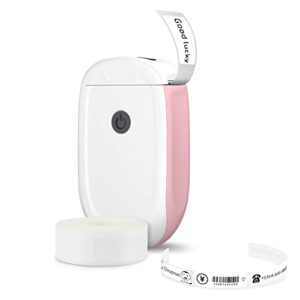 marklife p11 label maker machine with tape,mini thermal wireless inkless sticker printer machine for home kitchen office organization.(1 printer+1 tape, pink)