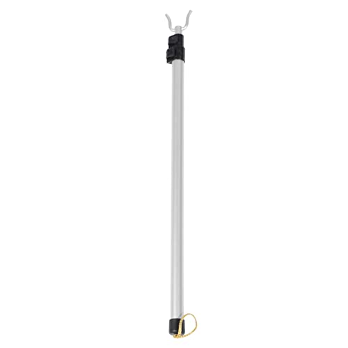 Telescoping Clothesline Prop Clothing Pole: Retractable Aluminium Alloy Clothesline Pole Adjustable Closet Pole for Indoor Outdoor Silver