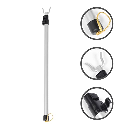 Telescoping Clothesline Prop Clothing Pole: Retractable Aluminium Alloy Clothesline Pole Adjustable Closet Pole for Indoor Outdoor Silver