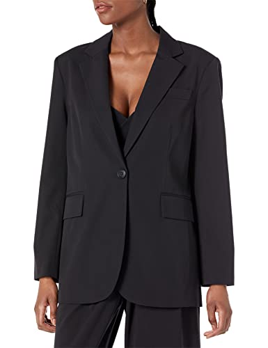 The Drop Women's Ramona Loose Fit Boxy Blazer, Black, XXS