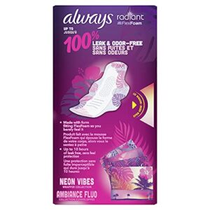 Always Radiant Pads, Size 1, Regular Absorbency, Scented, 30 Count (Pack of 2)