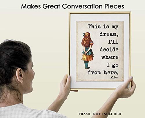 Inspirational Wall Art Poster: "This Is My Dream" Alice In Wonderland - 11x14 Unframed Motivational Wall Art & Positive Affirmations Wall Decor for Kids, Teen Girl, Boy & Office Decor for Men, Women