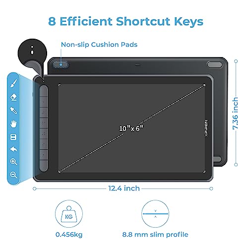 XPPen Deco LW Wireless Drawing Tablet- 10x6 Bluetooth Graphic Tablet with Battery-Free X3 Digital Stylus Wireless Drawing PAD Compatible with Chrome, Windows 11, Linux, Mac, and Android (Black)