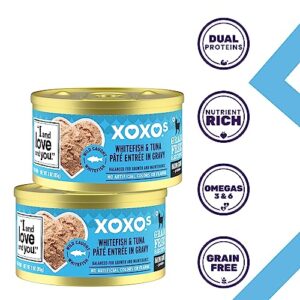 I AND LOVE AND YOU" XOXOs Canned Wet Cat Food, Whitefish and Tuna Pate, Grain Free, Real Meat, No Fillers, 3 oz Cans, Pack of 24 Cans