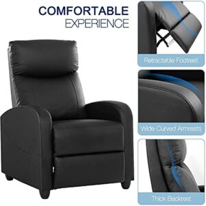 SMUG Recliner Chair, PU Leather Massage Chair Full Body Living Room Chair Adjustable Home Theater Seating Winback Single Sofa Chair Padded Seat Push Back Recliners Armchair for Living Room