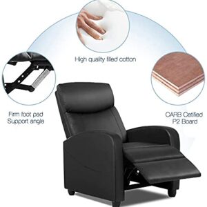 SMUG Recliner Chair, PU Leather Massage Chair Full Body Living Room Chair Adjustable Home Theater Seating Winback Single Sofa Chair Padded Seat Push Back Recliners Armchair for Living Room