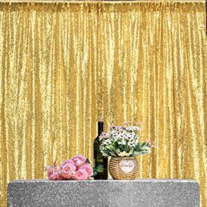 Gold Sequin Backdrop Curtains 4 Panels 2FTx8FT Wedding Photo Backdrop Glitter Birthday Bridal Party Curtains Sparkle Background Drapes Parties Decor Curtains