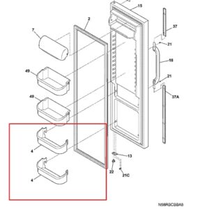 Clear Door Bin Side Shelf Refrigerator Replacement For Frigidaire, White Westinghouse, Kelvinator, Gibson, Kenmore, Sears, Tappan, Electrolux - Replaces PS429725 AP2115742