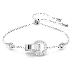 swarovski hollow bracelet, white, rhodium finish