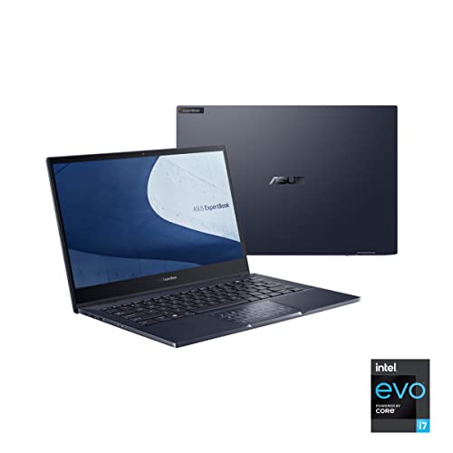 ASUS ExpertBook B5 Thin & Light Flip Business Laptop, 13.3” FHD OLED, Intel Core i7-1165G7, 1TB SSD, 16GB RAM, all day battery, Enterprise-grade video conference, NumberPad, Win 10 Pro, B5302FEA-XH75T