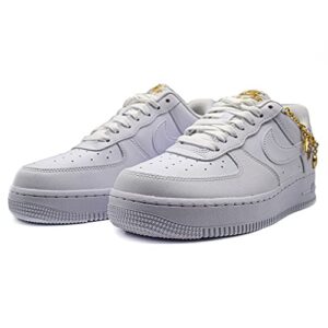 Nike Women's Air Force 1 Basketball Shoes, White/White-metallic Gold, 6.5