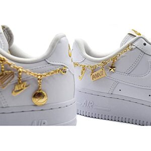 Nike Women's Air Force 1 Basketball Shoes, White/White-metallic Gold, 6.5