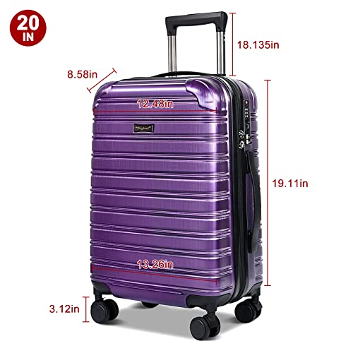 Feybaul Luggage Suitcase PC ABS Hardshell Carry On Luggage with Spinner Wheels