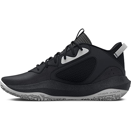 Under Armour Grade School Lockdown 6 Basketball Shoe, Black, 5.5 US Unisex Big Kid