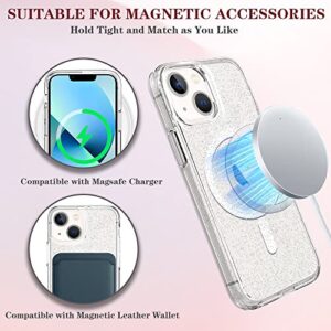 LABILUS iPhone 13 Mini Case, Glitter Shining Double Layers Bumper Hard PC Back Protective Case Compatible with MagSafe for Girls Women, Designed for iPhone 13 Mini (5.4 inch) - Magnetic Clear