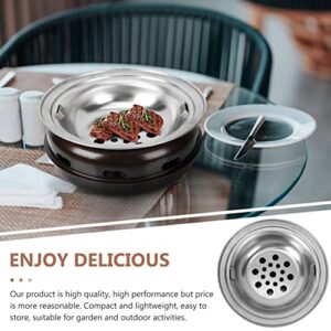 Cabilock Portable Burner Stainless Steel BBQ Grill Charcoal Stove Folding Barbecue Grill Portable for Picnic Garden Terrace Camping Travel Garden Camping Picnic Outdoor Grills