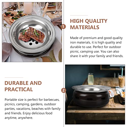 Cabilock Portable Burner Stainless Steel BBQ Grill Charcoal Stove Folding Barbecue Grill Portable for Picnic Garden Terrace Camping Travel Garden Camping Picnic Outdoor Grills