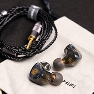 Linsoul TINHIFI T3 Plus 10mm LCP Diaphragm Hi-Fi in-Ear Earphone with Detachable 2Pin OFC Cable, 3D-Printed Shell for Audiophile Musician