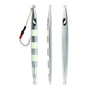 ocean cat saltwater jigs speed jigging slow jigging pitching lures,vertical jigging artificial lures lead metal flat jigs jigging baits jigging lure fishing jigs (silver, 400g)