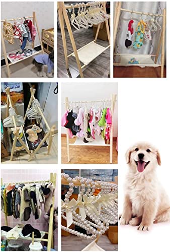 awagas Dress Up Storage, Small Clothes Rack, Baby Clothes Rack, Baby Clothing Rack, Kids Clothing Rack with Storage Shelf, Pet Clothes Rack, Garment Rack with 6Pcs Pearl Hangers for Baby Pets Dolls