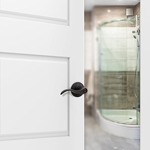 Berlin Modisch Passage Lever Door Handle [Non-Locking Lever Set] for Hallway Doors or Closets with a Iron Black Finish, Reversible for Right & Left Side, Classic Series