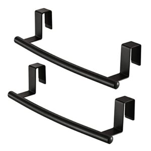 kes over the door towel rack, over cabinet towel bar kitchen bathroom towel holder storage dish towel holder, over cabinet cupboard door towel bar, matte black 2 pack, kth500s26-bk-p2