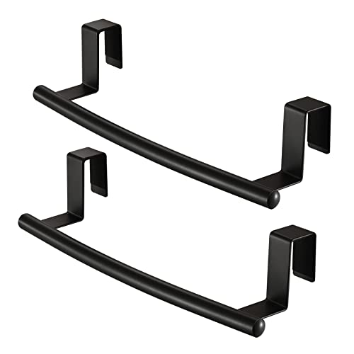 KES Over The Door Towel Rack, Over Cabinet Towel Bar Kitchen Bathroom Towel Holder Storage Dish Towel Holder, Over Cabinet Cupboard Door Towel Bar, Matte Black 2 Pack, KTH500S26-BK-P2