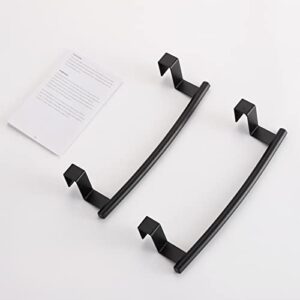 KES Over The Door Towel Rack, Over Cabinet Towel Bar Kitchen Bathroom Towel Holder Storage Dish Towel Holder, Over Cabinet Cupboard Door Towel Bar, Matte Black 2 Pack, KTH500S26-BK-P2