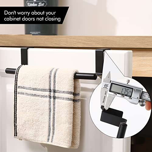 KES Over The Door Towel Rack, Over Cabinet Towel Bar Kitchen Bathroom Towel Holder Storage Dish Towel Holder, Over Cabinet Cupboard Door Towel Bar, Matte Black 2 Pack, KTH500S26-BK-P2