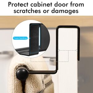 KES Over The Door Towel Rack, Over Cabinet Towel Bar Kitchen Bathroom Towel Holder Storage Dish Towel Holder, Over Cabinet Cupboard Door Towel Bar, Matte Black 2 Pack, KTH500S26-BK-P2