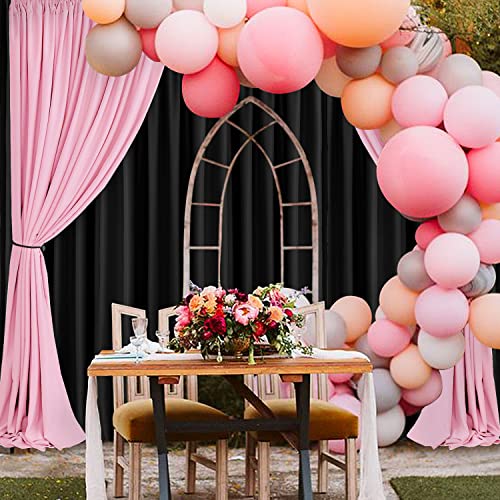 Hiasan Backdrop Curtains for Parties, Polyester Photography Backdrop Drapes for Family Gatherings, Wedding Decorations, 5ftx7ft, Set of 2 Panels