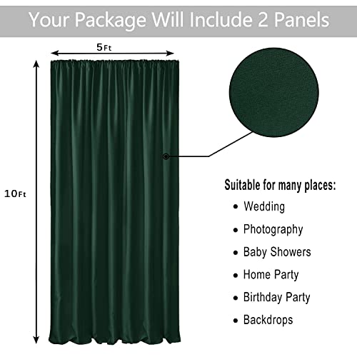 Hiasan Backdrop Curtains for Parties, Polyester Photography Backdrop Drapes for Family Gatherings, Wedding Decorations, 5ftx10ft, Set of 2 Panels